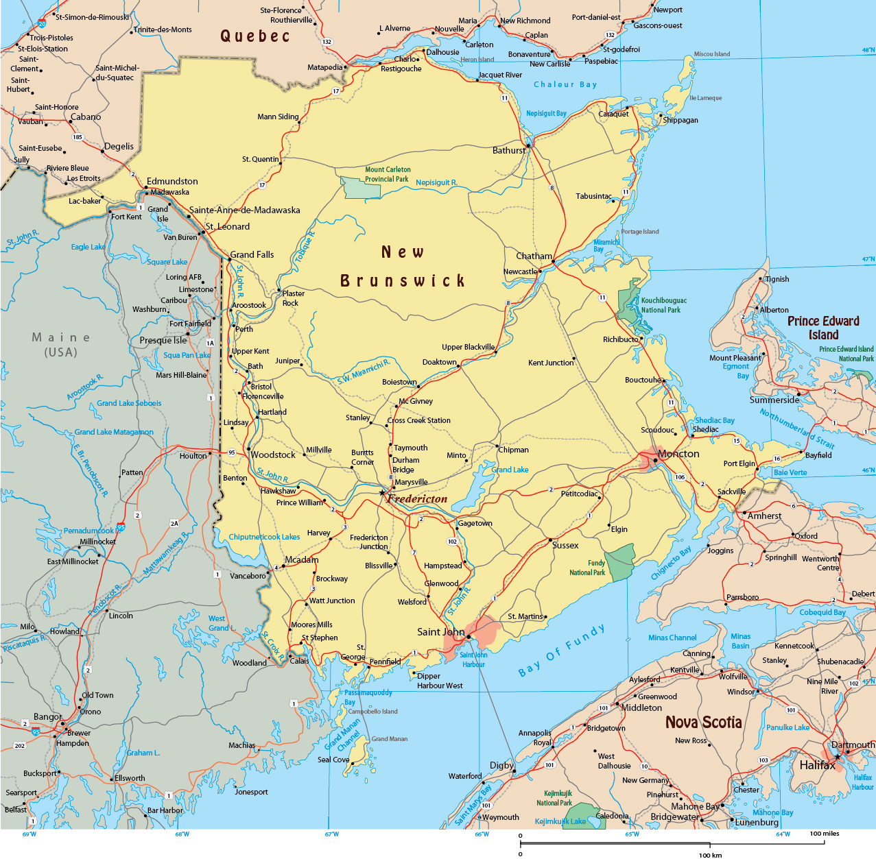 Detailed Map Of New Brunswick Canada - Lucia Rivalee Detailed Map Of New Brunswick Canada - Lucia Rivalee